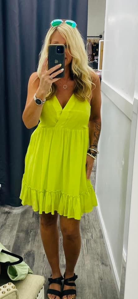 Shine Bright Dress - Lime – BennysBoutique